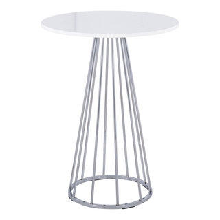 Canary Cece Counter Table, Chrome, White MDF - Contemporary - Indoor ...