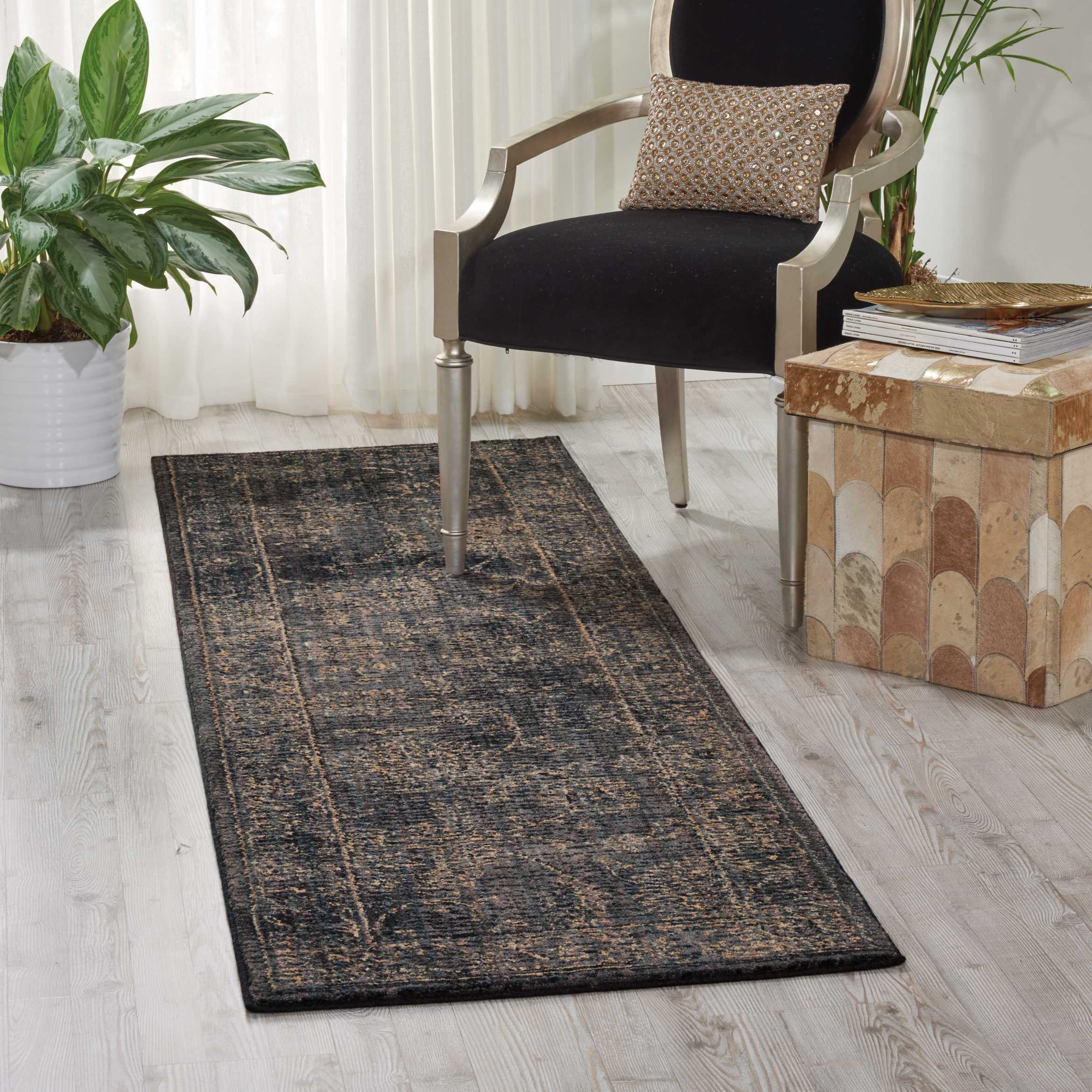 Nourison 2020 NR202 Runner Rug, Charcoal, 2'3" x 11' - Contemporary ...