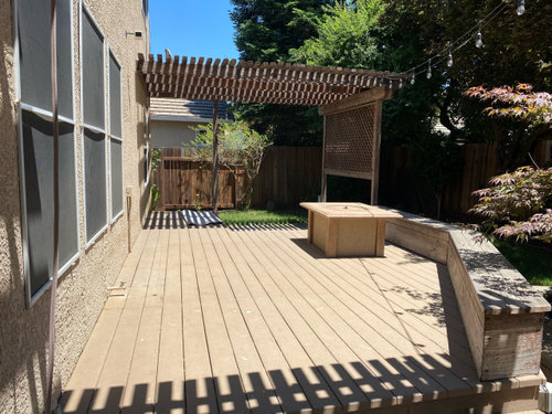 How to style/furnish this awkward shaped deck? | Houzz Forum