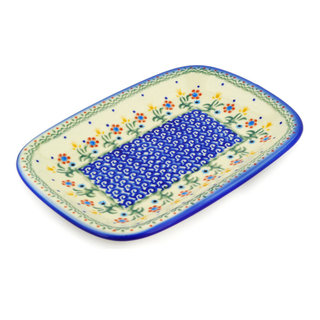 Polmedia Polish Pottery 10" Stoneware Platter - Mediterranean - Serving ...