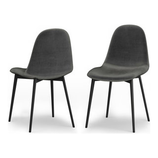 Alpine Dining Chair, Set of 2, Velvet Fabric - Midcentury - Dining ...