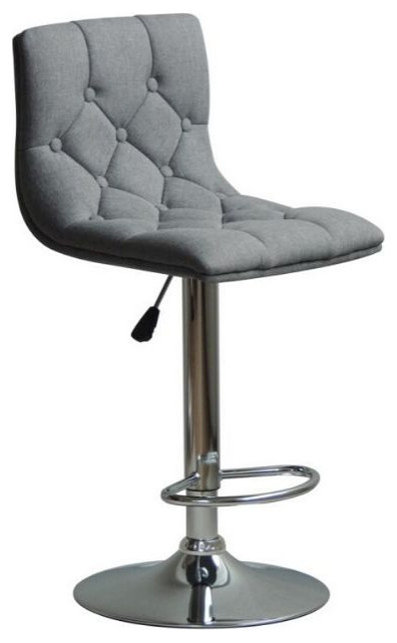 Alan Adjustable Stool-Grey Fabric - Contemporary - Bar Stools And ...