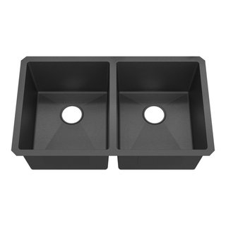 Sinber Double Bowl Kitchen Sink with 304 Stainless Steel Black Finish ...