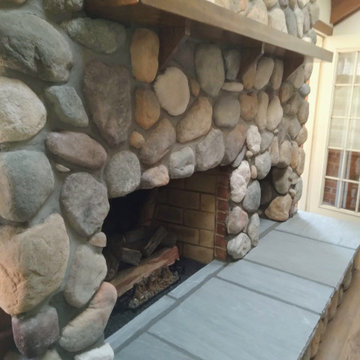 River Rock Fireplace - Photos & Ideas | Houzz