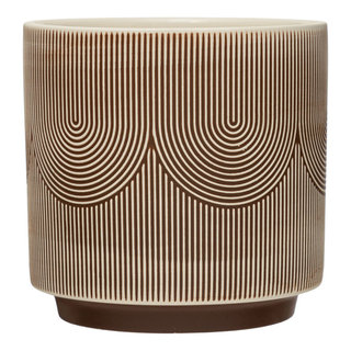 Textured Stoneware Planter - Contemporary - Indoor Pots And Planters ...
