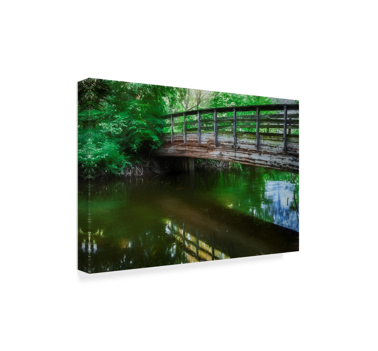 "Old Wooden Bridge Over Brook" by Anthony Paladino, Canvas Art, 22"x32 ...