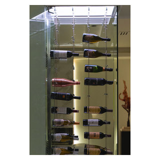 Minimalist Cable Wine Rack Design for Custom Wine Cellar - Modern ...