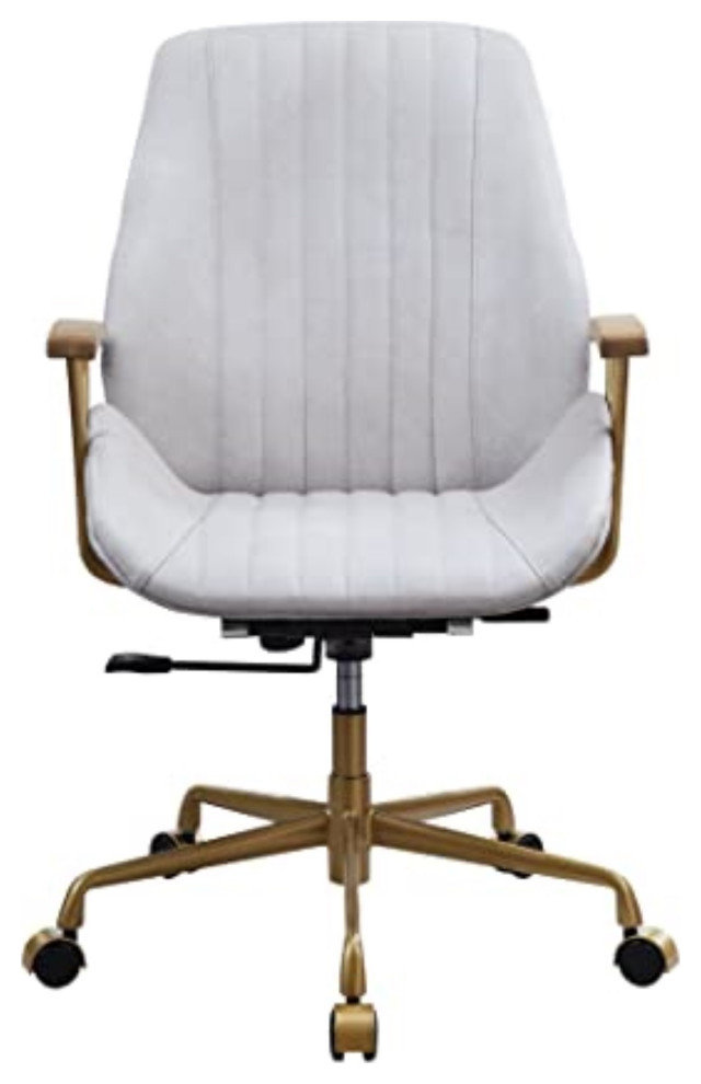 93241, Office Chair, Vintage White Top Grain Leather, Hamilton ...