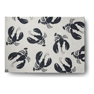 Lobster Fest Nautical Chenille Rug, 5' x 7' - Beach Style - Area Rugs ...