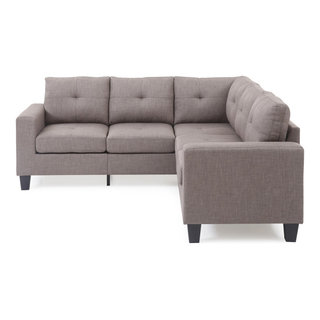 Newbury 82" W 2 Piece Polyester Twill L Shape Sectional Sofa ...