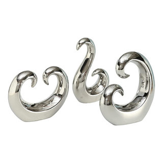 Eternity Curl Sculpture, Silver Titanium - Contemporary - Decorative ...