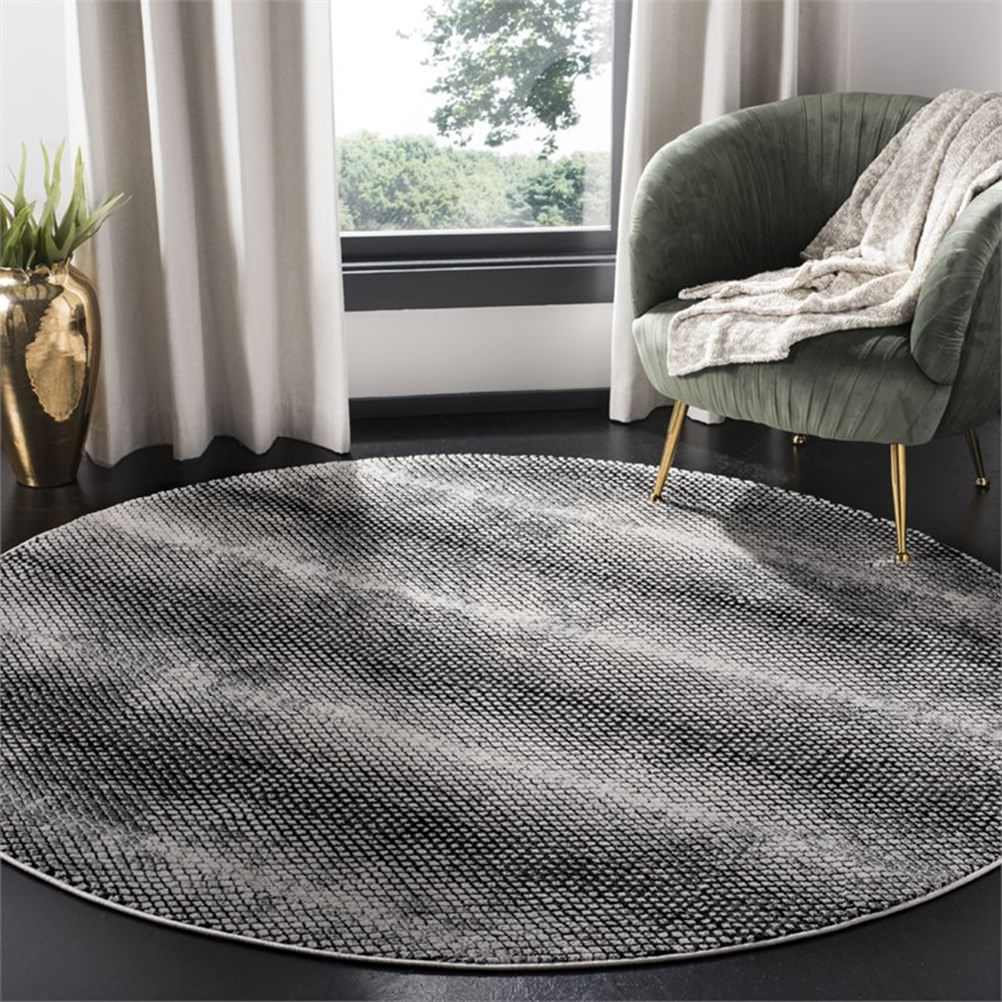 Safavieh Lurex 6'7" Round Rug in Black and Ivory, 6'7" Round ...