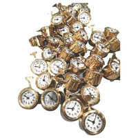 Retro Brass Pocket Watch Table Clock Set 4, Desk Vintage Antique Style ...