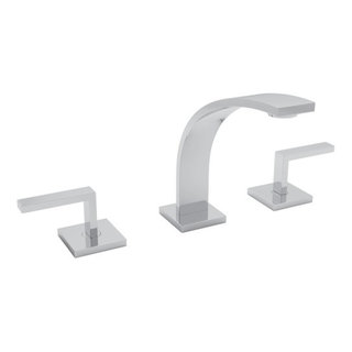 Rohl Wave Brass 1.2 GPM Deck Mounted Lavatory Faucet with 2 Lever ...