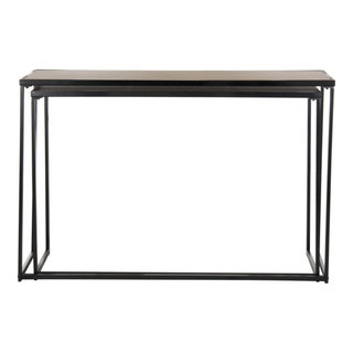 Karyn Retro Mid Century Stacking Wood Console Light Grey/ Black ...