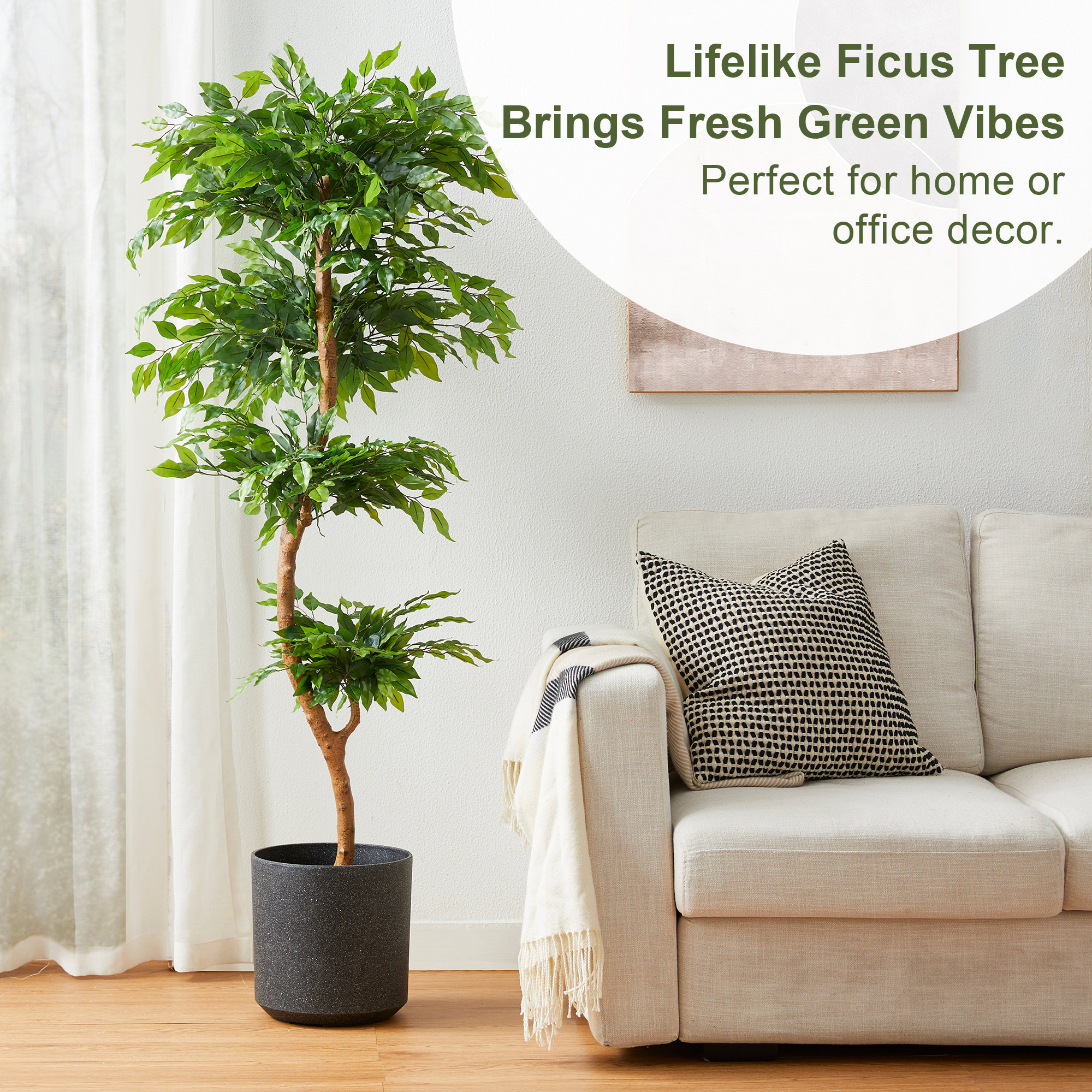 5' Creative Shaped Faux Ficus Tree in Pot - Traditional - Artificial ...
