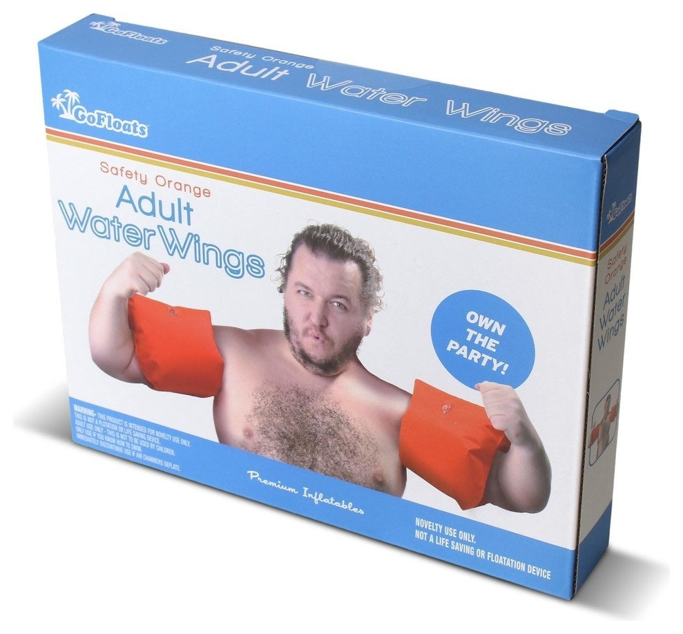 Safety Orange Adult Water Wing Floaties, Novelty Use Only ...