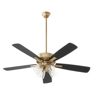 Ovation 52 in. Indoor Ceiling Fan, Aged Brass - Traditional - Ceiling ...