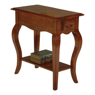 Leick Furniture Wood Chairside End Table in Brown Cherry Finish ...