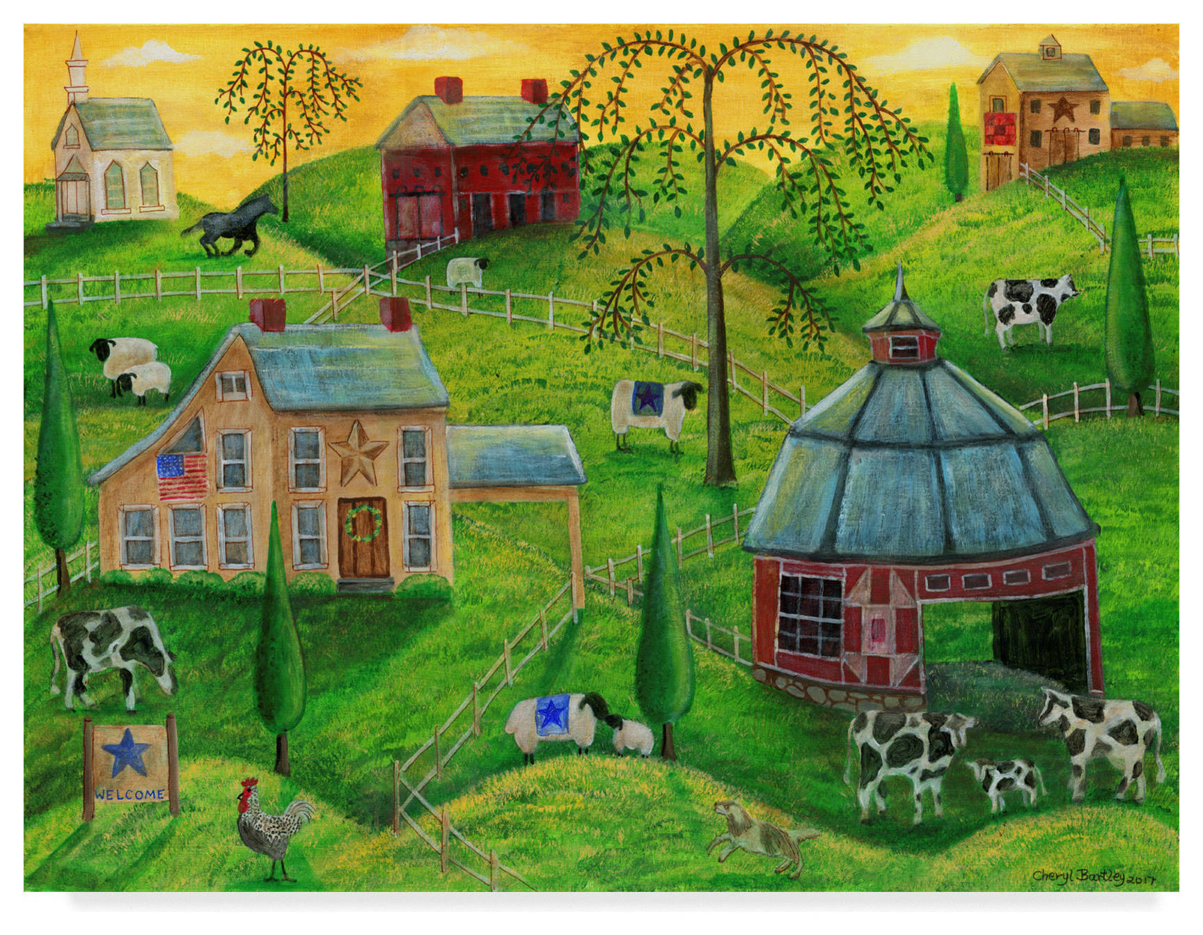 Cheryl Bartley 'Country Farms' Canvas Art, 19"x14" - Farmhouse - Prints ...