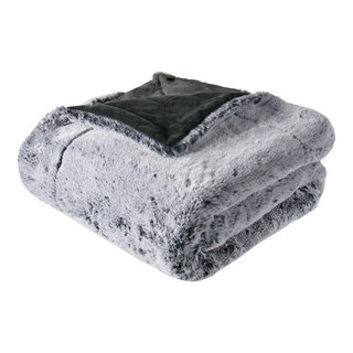Heavy Faux Fur Throw, 50"x60" - Contemporary - Throws - by BNF Home | Houzz