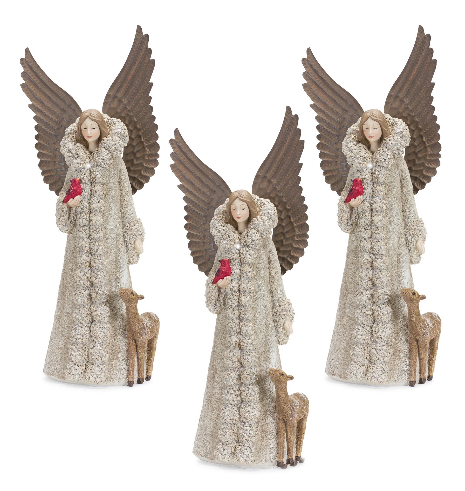 Angel With Deer, 2-Piece Set, 16.5"H Resin - Transitional - Holiday ...