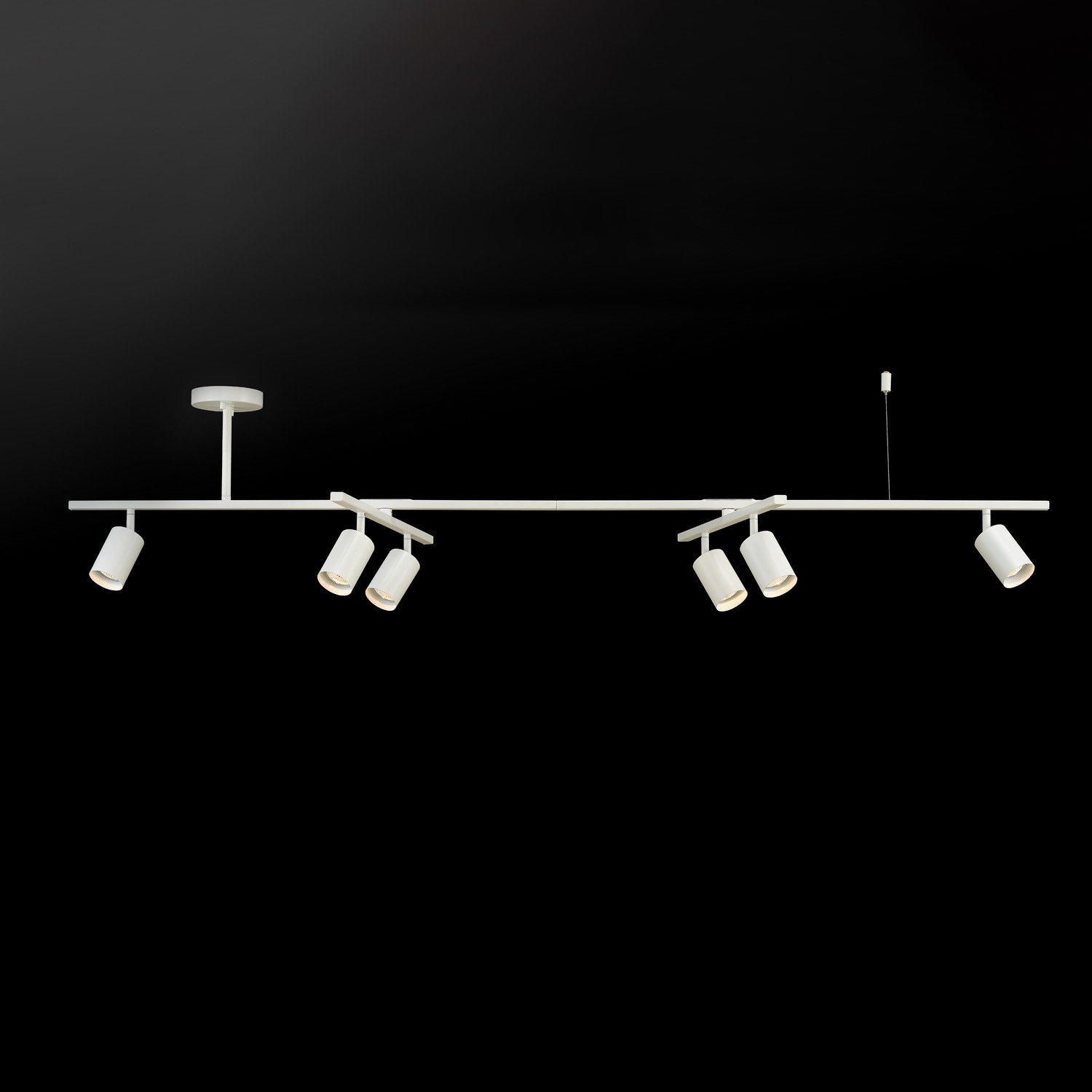 West 64" 6-Light Matte White Track Lighting with Center Swivel Bars ...