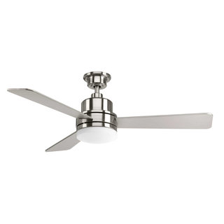 Boston 1 Light 52" Indoor Ceiling Fan, Brushed Nickel - Transitional ...