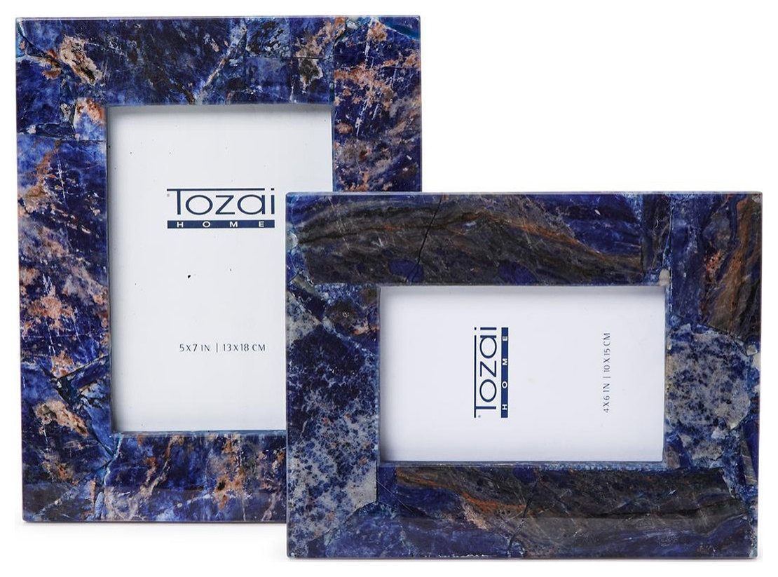 Tozai Set of 2 Sodalite Photo Frames ( 4" x 6" and 5" x 7 ...