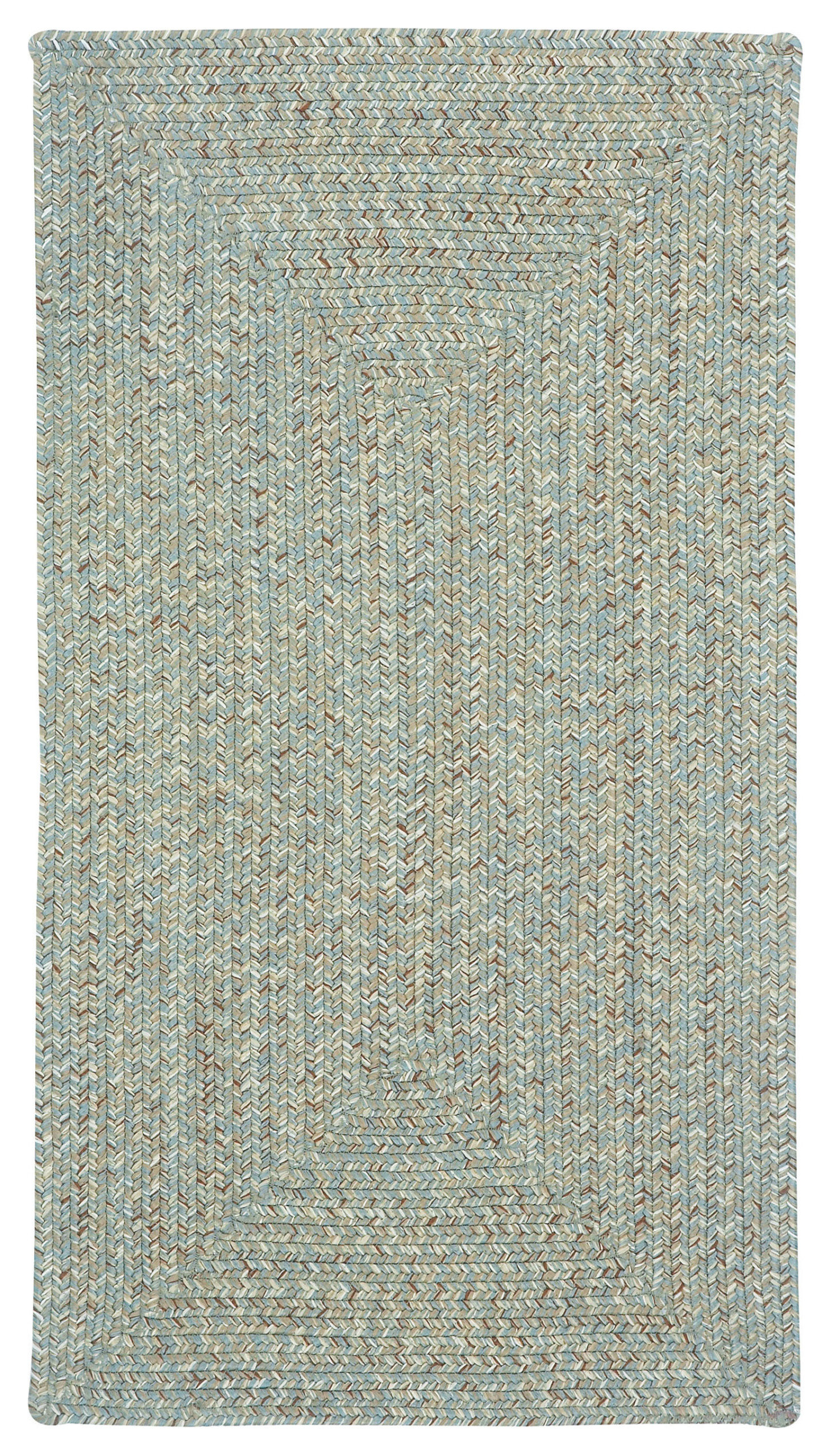 Sea Pottery Concentric Braided Rectangle Rug, Caribbean, 2'x8' Runner ...