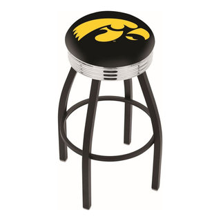 Holland L8B3C Iowa 25" Swivel Counter Stool - Black/Chrome ...