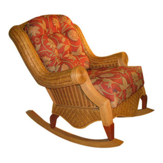 Palm Beach Rocker in Cinnamon, Jamaica Mist Fabric - Tropical - Rocking ...