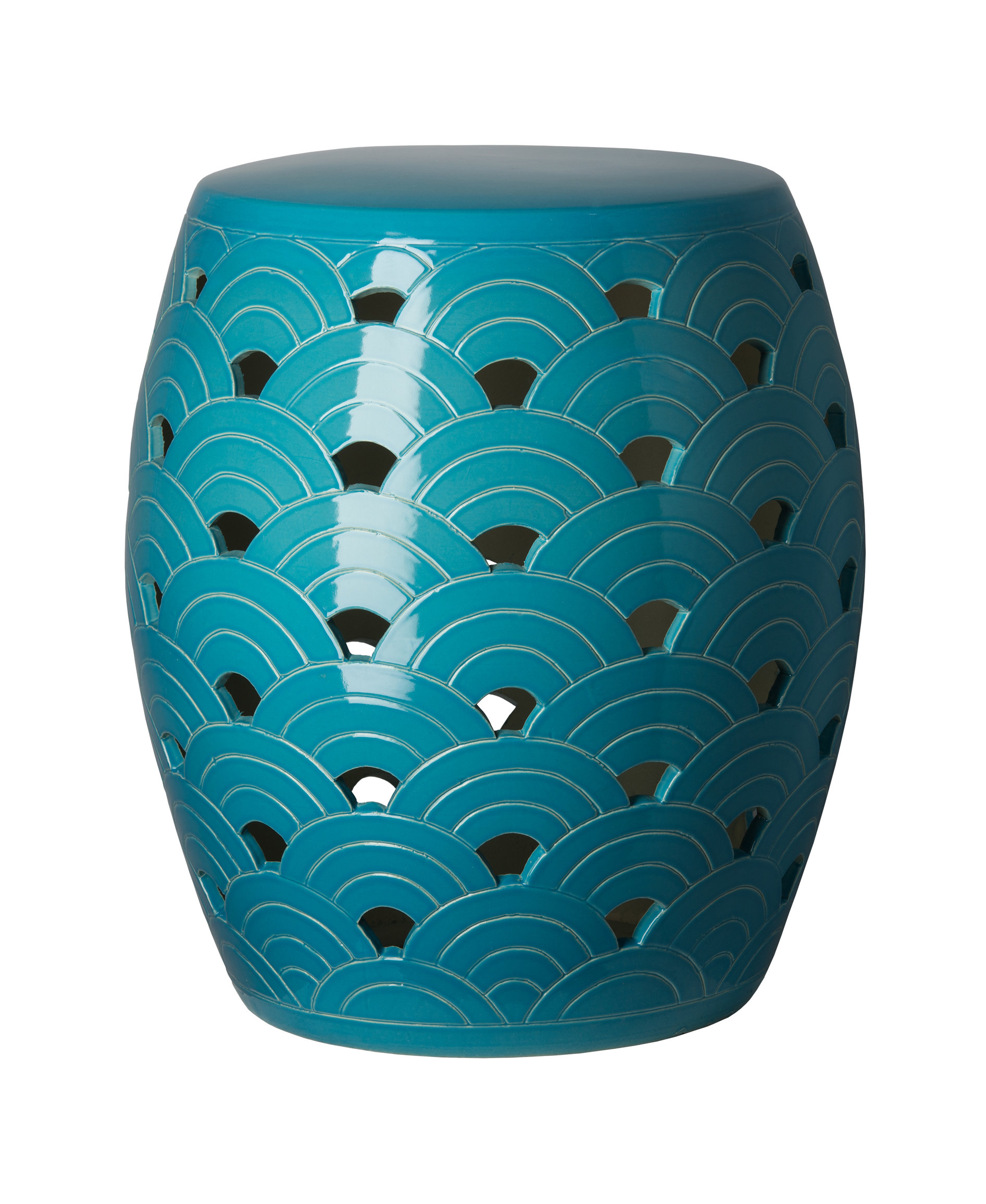 Wave Stool, Turquoise 15x18 - Asian - Accent And Garden Stools - by ...