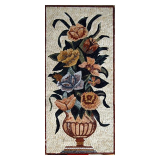 Mosaic Tile Pattern, Rising Florals, 26" x 56" - Traditional - Tile ...
