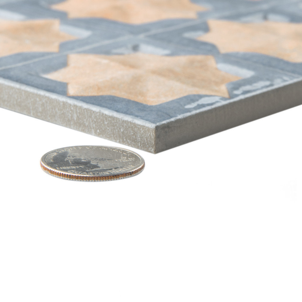 Tetuan Astre Cotto Blue Porcelain Wall Tile Sample - Contemporary ...