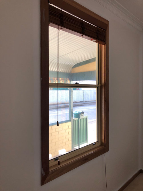 Will white plantation shutters clash with primrose aluminium frame ...