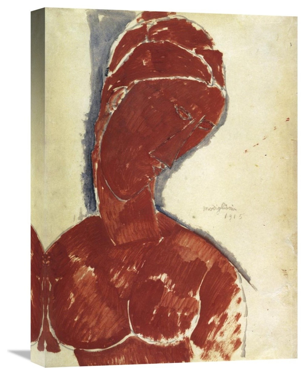 "Portrait In Red" Artwork, 16.06" x 22" - Traditional - Prints And ...