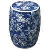 Chinese Blue and White Porcelain Round Butterflies Stool - Asian ...