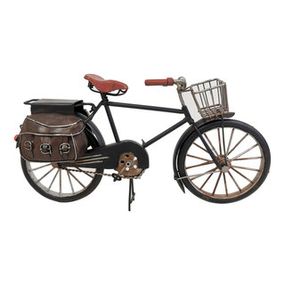 Decorative Metal Model Bicycle with Brown Bags - Industrial ...