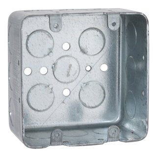 RACO 680 Two Gang Square Box, Deep - Drawn with Conduit KO's, 4"x2-1/8 ...