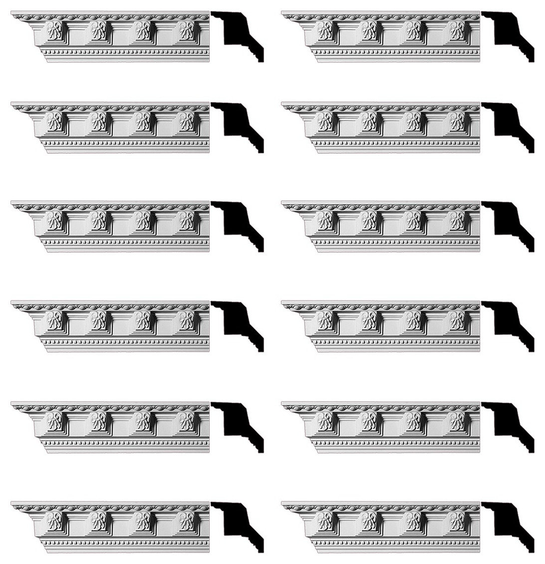 Ornate Cornice White Urethane Three Rivers Design 12 Pieces Totaling ...