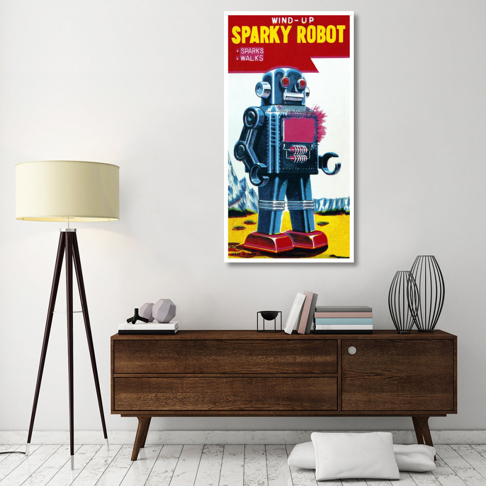 "Sparky Robot" Digital Paper Print by Retrobot, 14"x26", 32"x62 ...