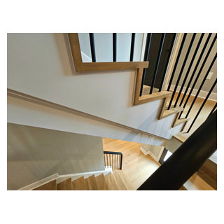 115_Stunning Continuous Rail System on 3 Story Floating Stairs ...