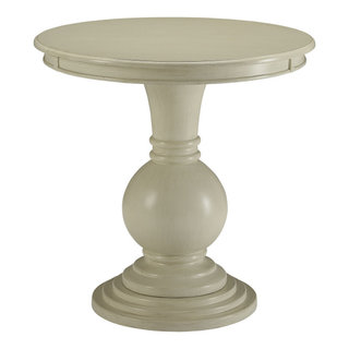 HomeRoots 26" X 26" X 26" Antique White Wood Veneer Side Table ...