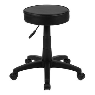 Black Adjustable Doctors Stool on Wheels with Ergonomic Molded Seat ...