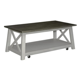 Rectangular Cocktail Table Cottage White - Farmhouse - Coffee Tables ...