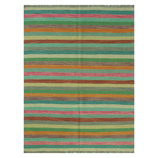 Winchester Kilim Cyrill Gray/Pink Rug, 4'10x6'4 - Contemporary - Area ...