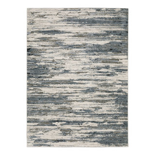 Christian Waves Beige and Blue Contemporary Power-Loomed Area Rug, 3'3 ...