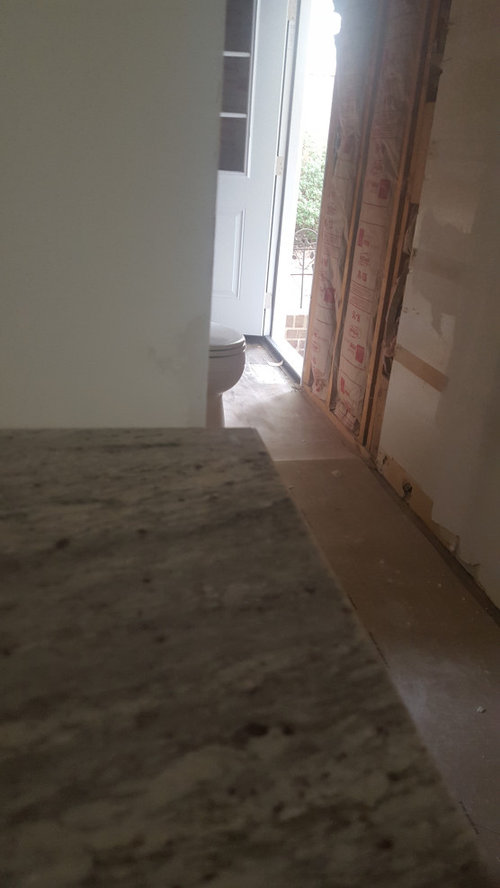 Countertop overhanging into hallway | Houzz Forum