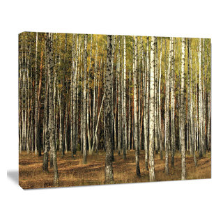Designart - Green Fall Forest with Thick Trees - Forest Canvas Art ...